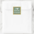 I Love Social Studies Square Sticker | Zazzle