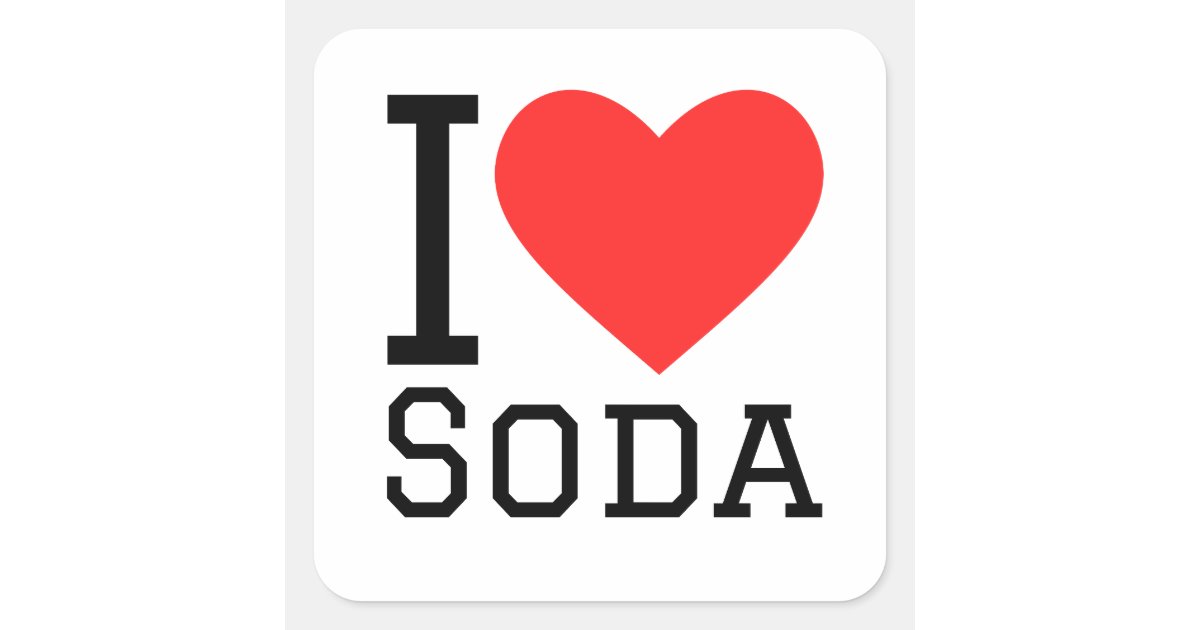 I love soda square sticker | Zazzle