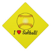 I Love Softball! Graduation Cap Topper | Zazzle