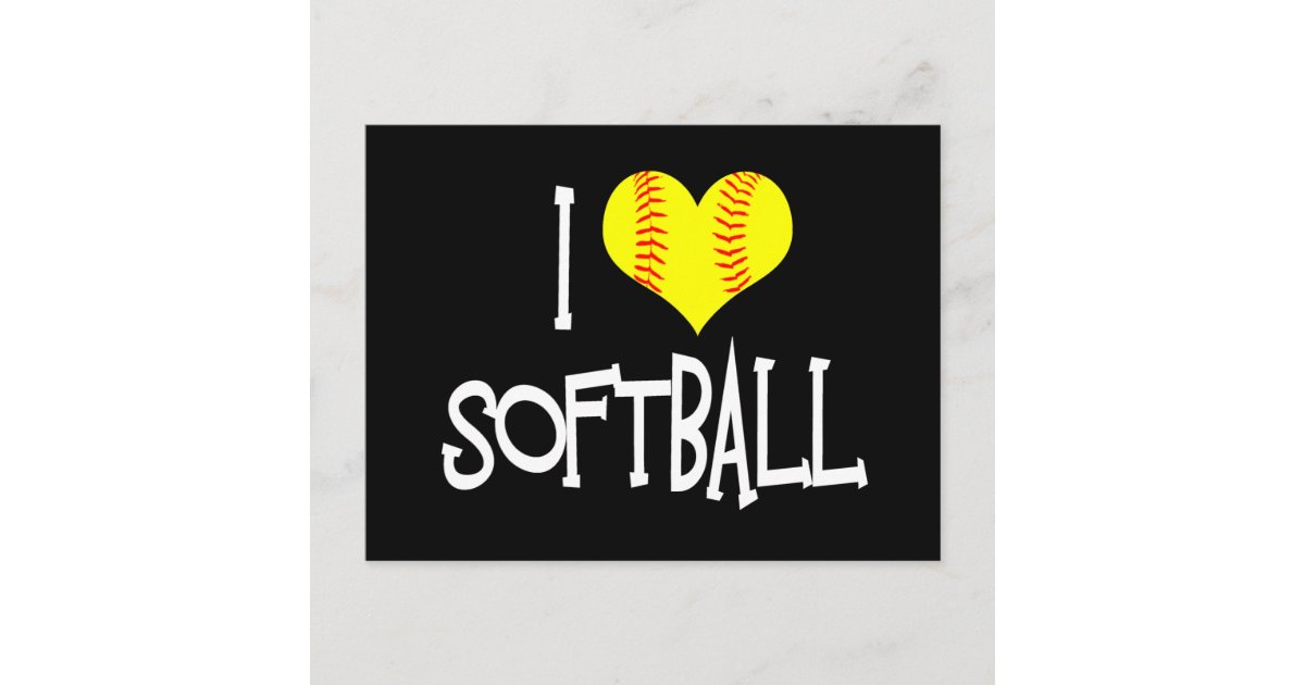 I love softball postcard | Zazzle