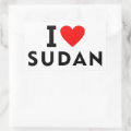 I love Sudan country like heart travel tourism Rectangular Sticker | Zazzle
