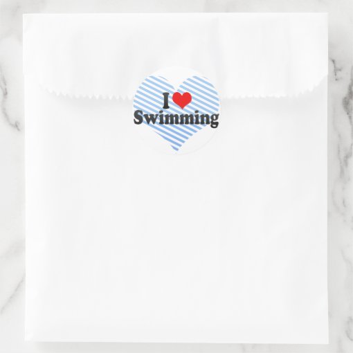 I Love Swimming Classic Round Sticker | Zazzle
