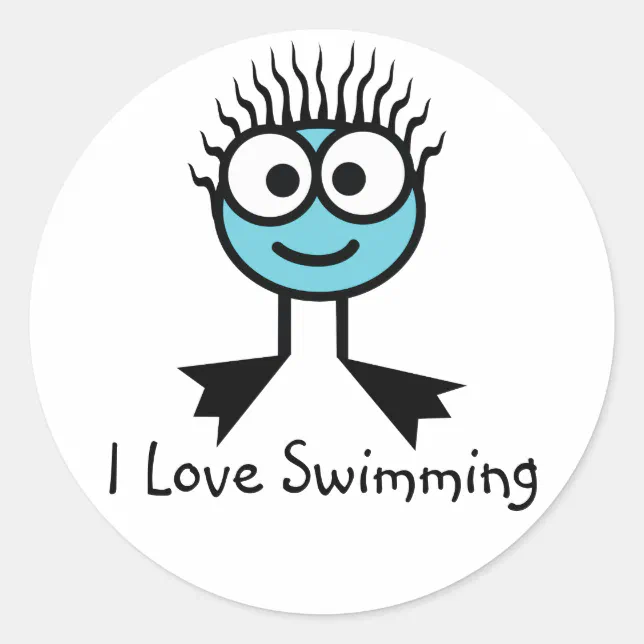 I Love Swimming Stickers | Zazzle
