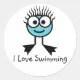 I Love Swimming Stickers | Zazzle