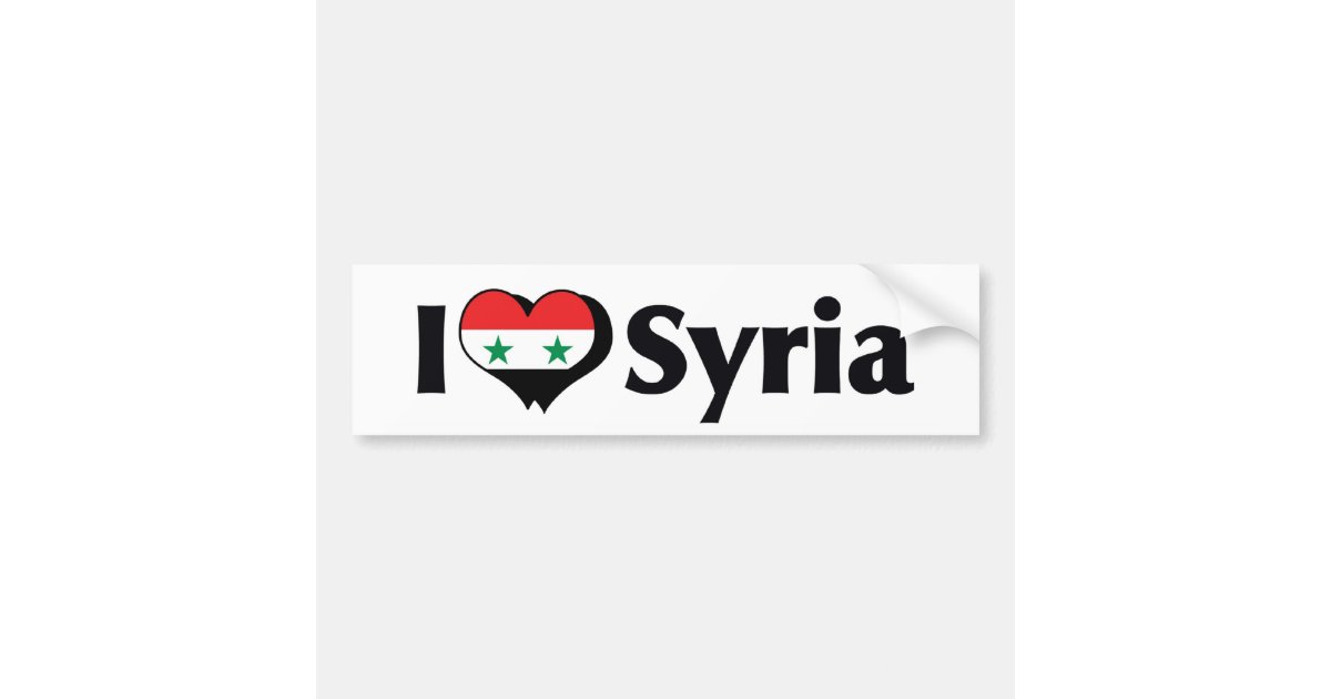 I Love Syria Flag Bumper Sticker | Zazzle