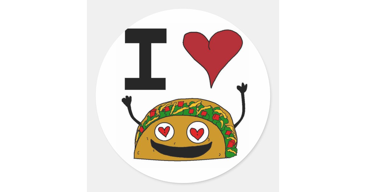 I Love Taco Stickers | Zazzle.com