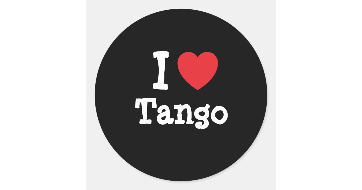 I love Tango heart custom personalized Classic Round Sticker | Zazzle