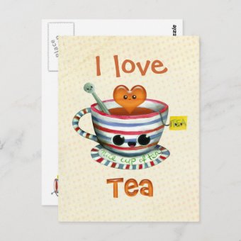 I love Tea Postcard | Zazzle