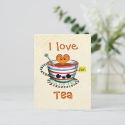 I love Tea Postcard | Zazzle