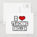 I Love Teaching English Postcard | Zazzle