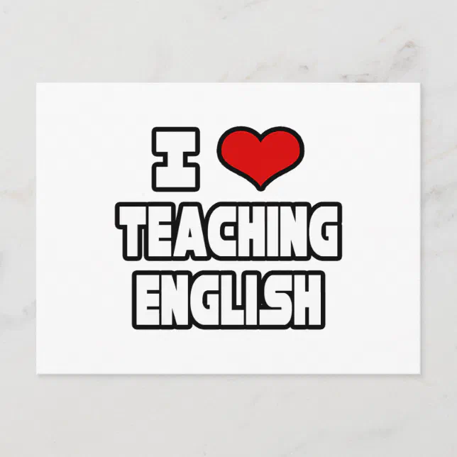I Love Teaching English Postcard | Zazzle