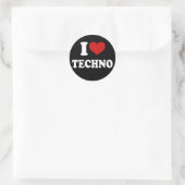 I Love Techno Classic Round Sticker | Zazzle