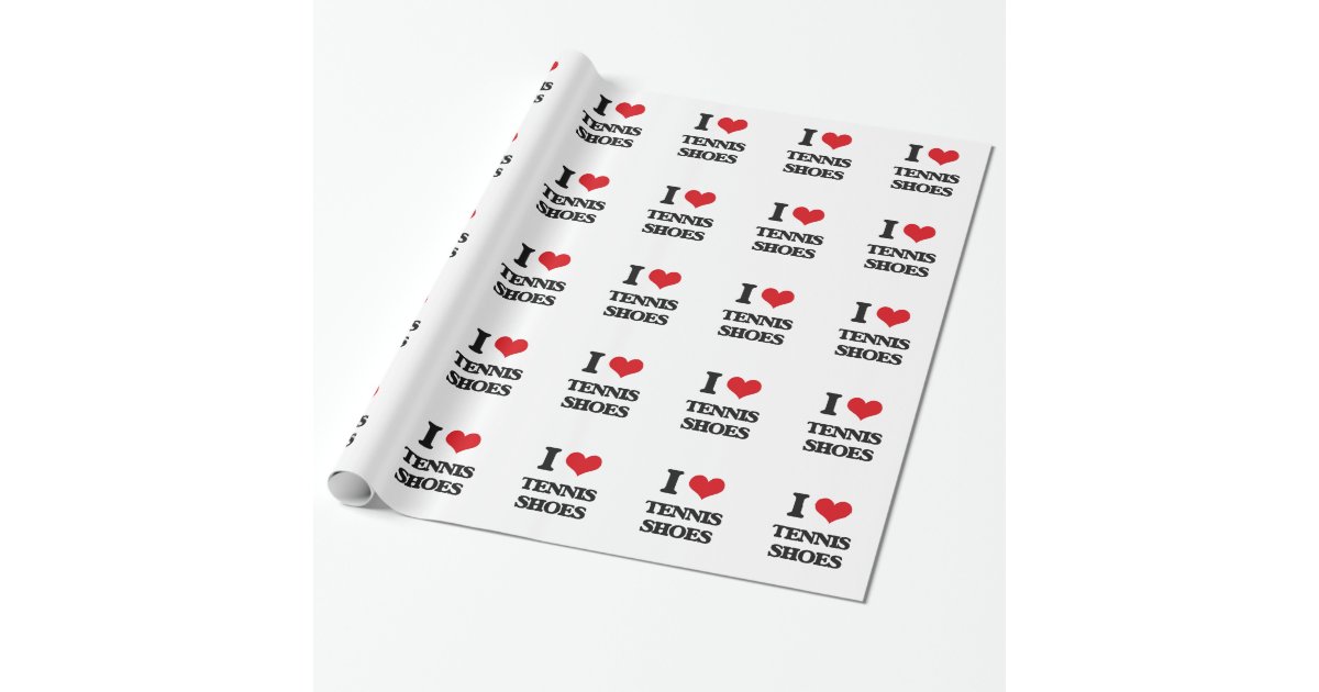 I love Tennis Shoes Wrapping Paper | Zazzle