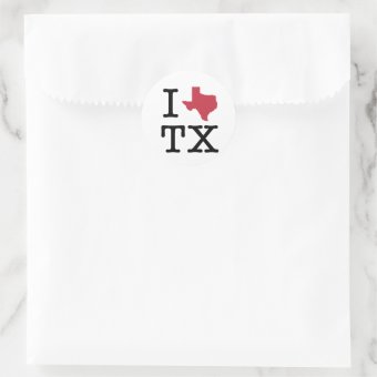 I Love texas Classic Round Sticker | Zazzle