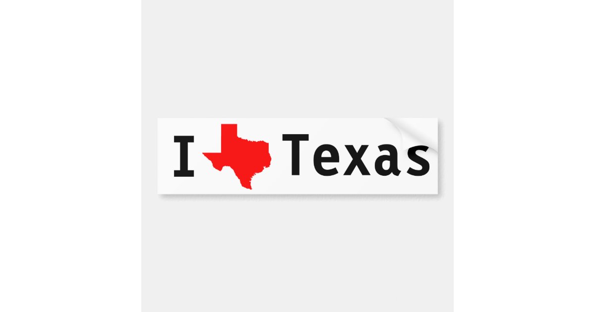 I Love(Texas) Texas Bumper Sticker | Zazzle