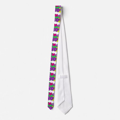 I Love the 80's Geometric Neon Eighties Party Neck Tie | Zazzle