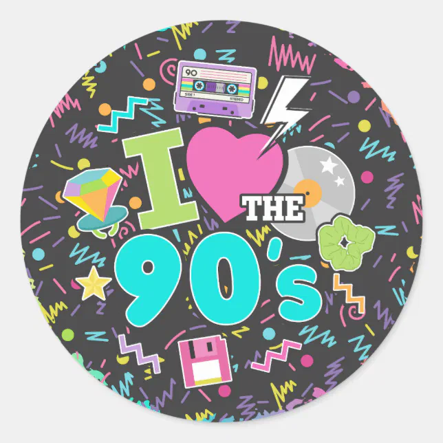I Love the 90's Sticker | Zazzle