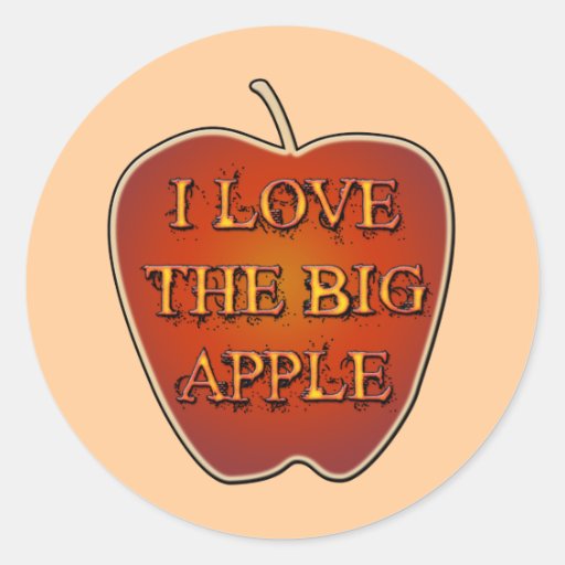 I LOVE THE BIG APPLE CLASSIC ROUND STICKER | Zazzle