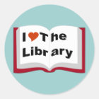 I Love My Library Librarian Gift Classic Round Sticker | Zazzle.com