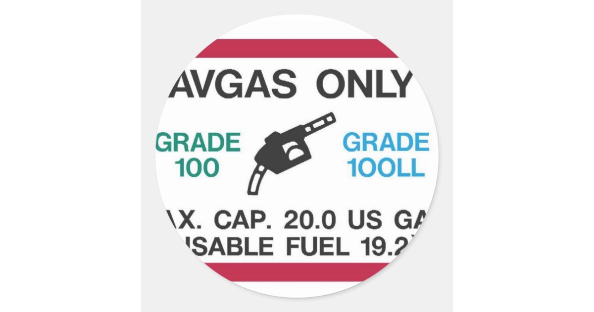 I love the smell of AVGAS in the morning! Classic Round Sticker | Zazzle