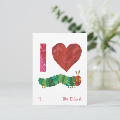 I Love The Very Hungry Caterpillar Holiday Postcard | Zazzle