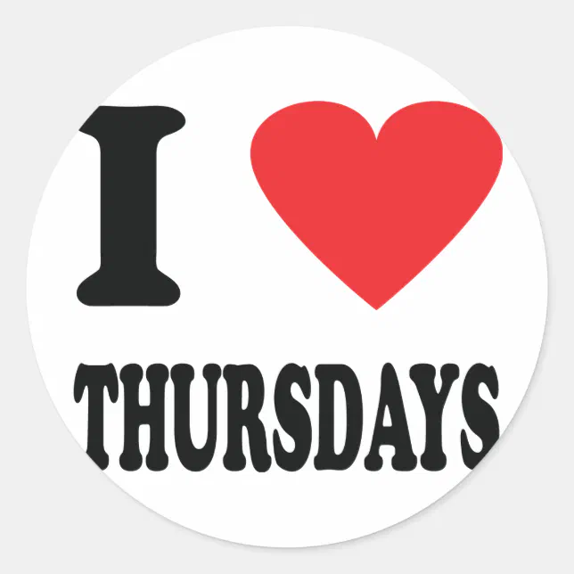 I love thursdays icon classic round sticker | Zazzle