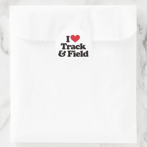 I Love Track and Field Classic Round Sticker | Zazzle