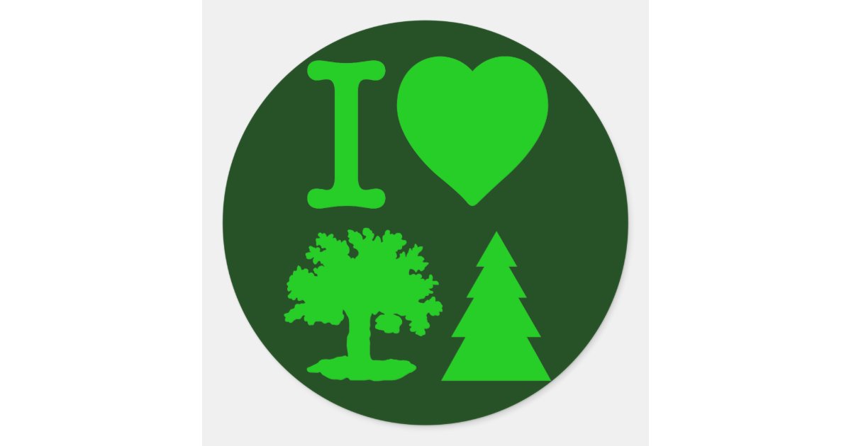 I Love Trees Classic Round Sticker | Zazzle