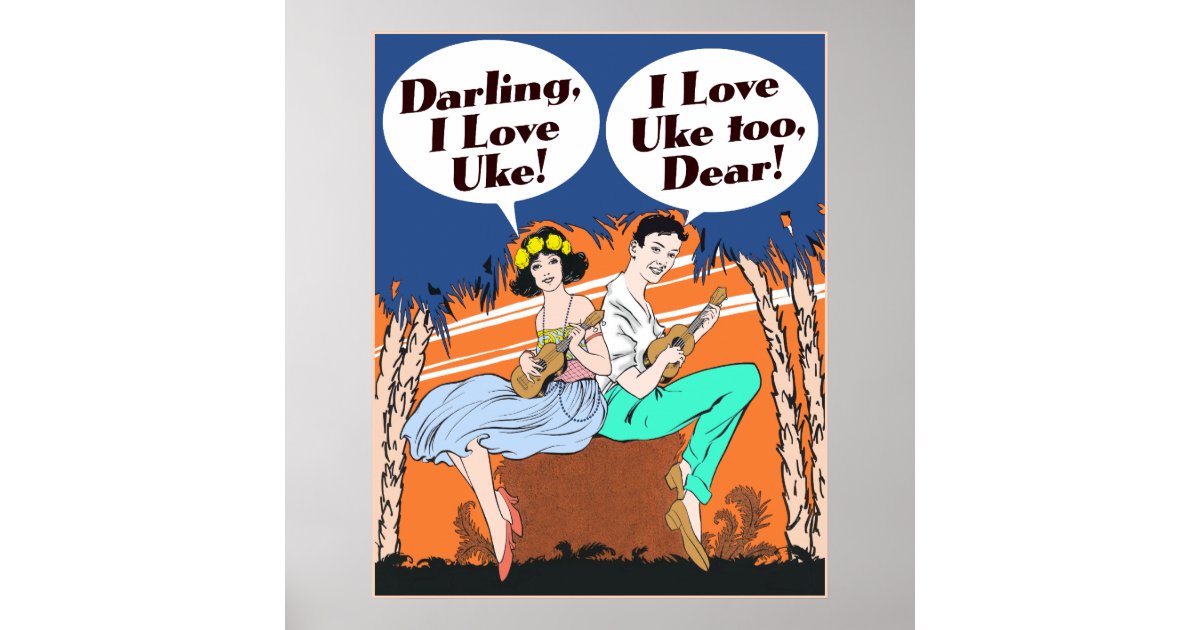 I Love Uke Poster | Zazzle