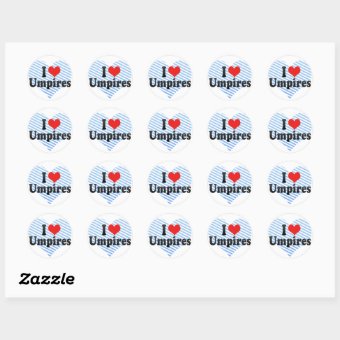 I Love Umpires Classic Round Sticker | Zazzle