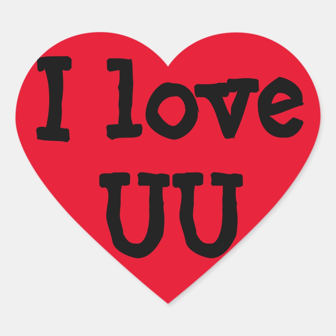 I love UU heart-shaped stickers | Zazzle