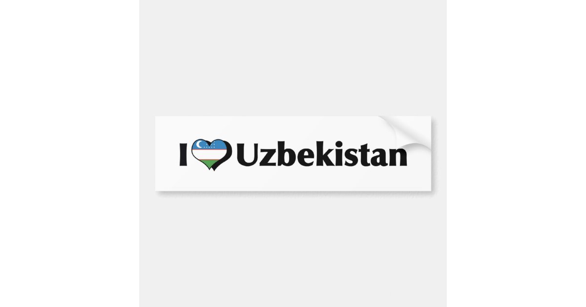 I Love Uzbekistan Flag Bumper Sticker | Zazzle