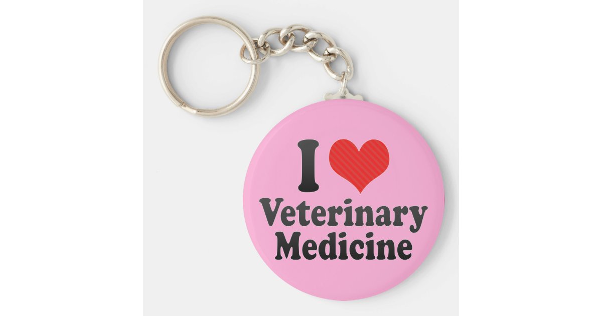 I Love Veterinary Medicine Keychain | Zazzle.com
