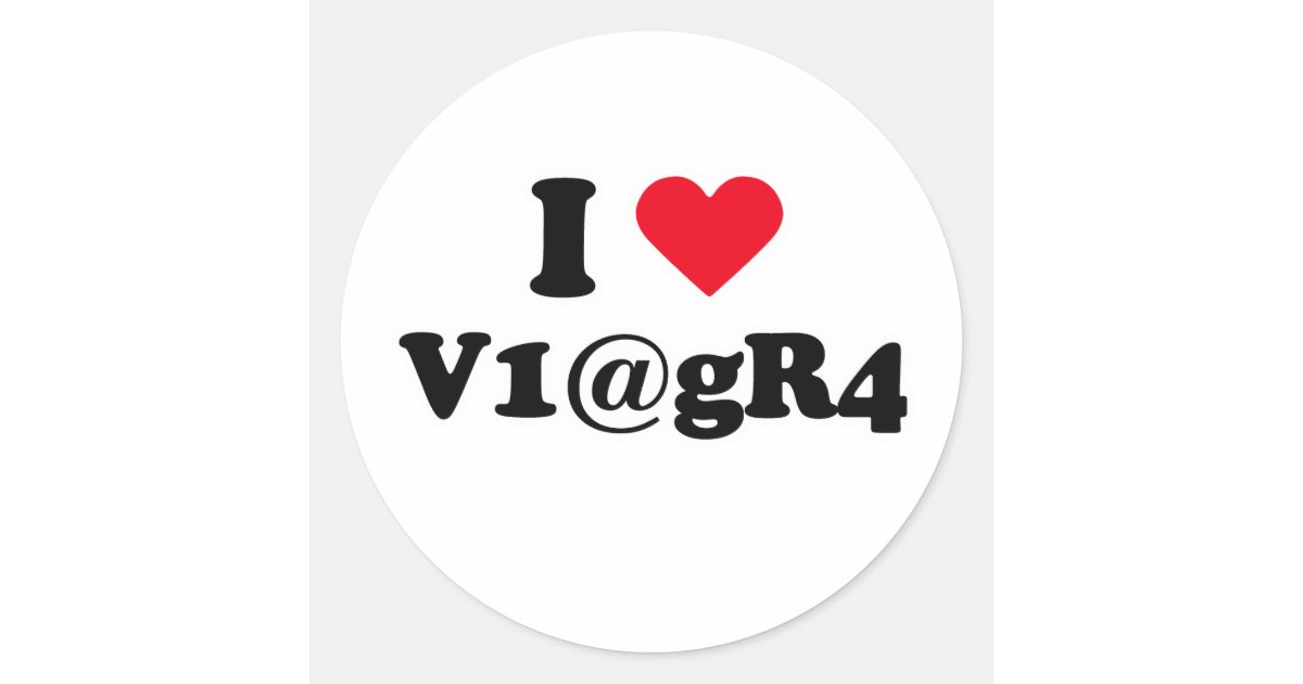 I love viagra classic round sticker | Zazzle