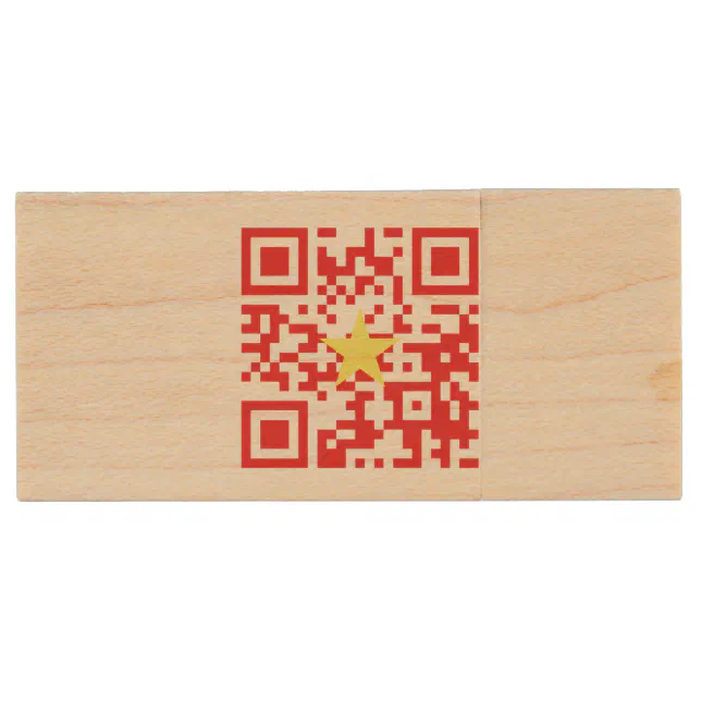 I Love Vietnam (Tôi Yêu Việt Nam) Flag QR Code Wood Flash Drive | Zazzle