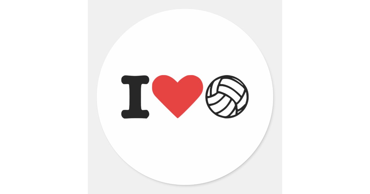 I love volleyball classic round sticker | Zazzle