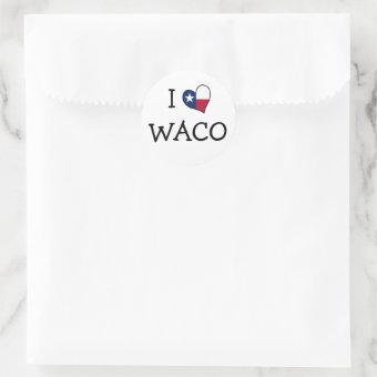 I Love Waco Classic Round Sticker | Zazzle