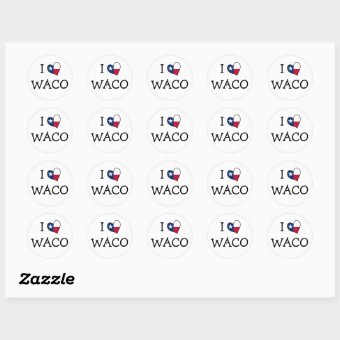 I Love Waco Classic Round Sticker | Zazzle