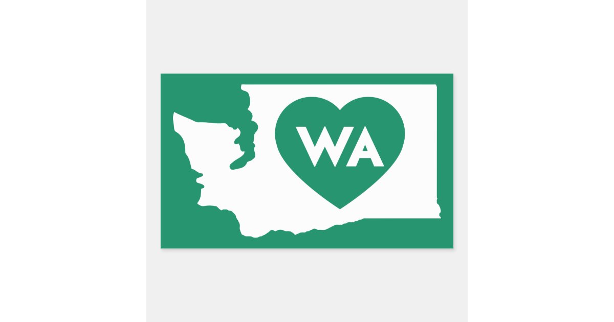 I Love Washington State Rectangle Stickers | Zazzle