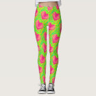 Watermelon Cute Fruit Rind Green Stripes Foodie Leggings | Zazzle.com