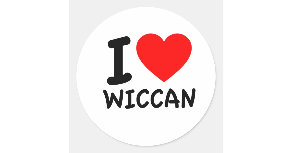 I Love Wiccan Classic Round Sticker | Zazzle