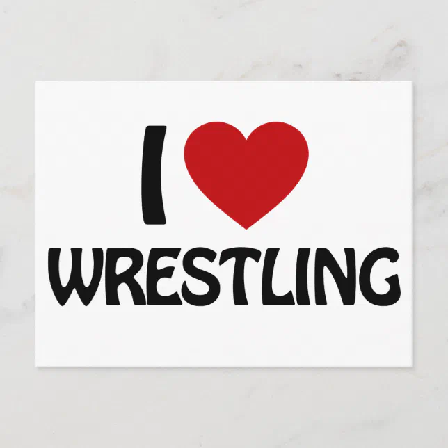I love WRESTLING Postcard | Zazzle