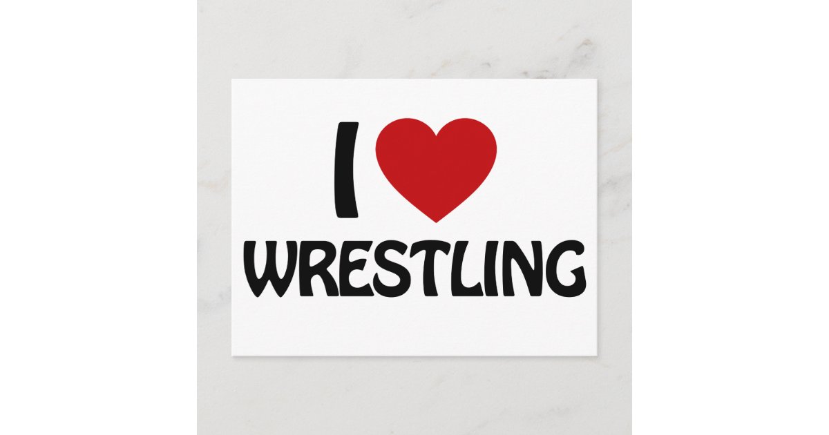 I love WRESTLING Postcard | Zazzle