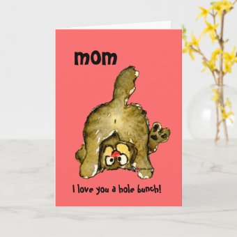 I Love You a Hole Bunch Mom Cat Card | Zazzle