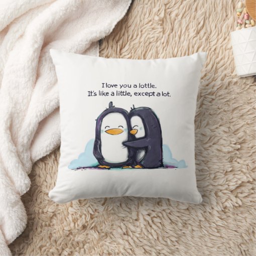 I LOVE You a Lottle Penguins - Pillow | Zazzle