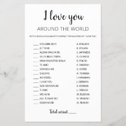 I love you around the world game with Answers | Zazzle
