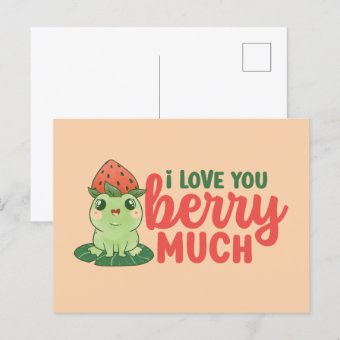 I Love You Berry Much Cute Funny Valentine's Day Postcard | Zazzle