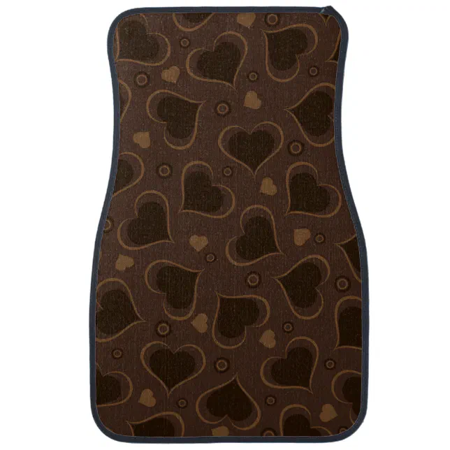 I Love You Brown Chocolate Hearts Car Mat | Zazzle