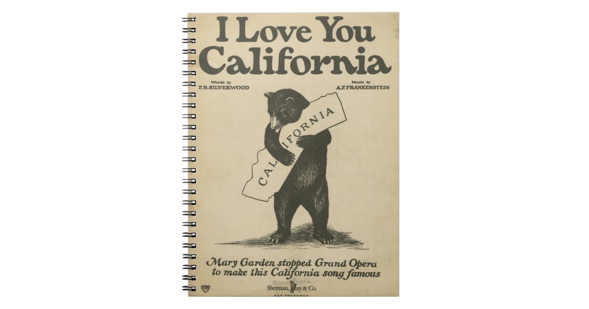 I Love You California Notebook | Zazzle