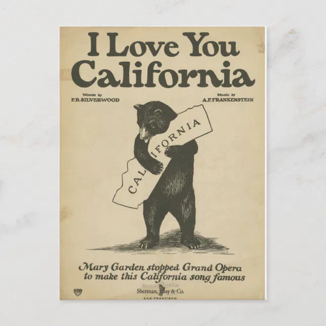 I Love You California Postcard | Zazzle